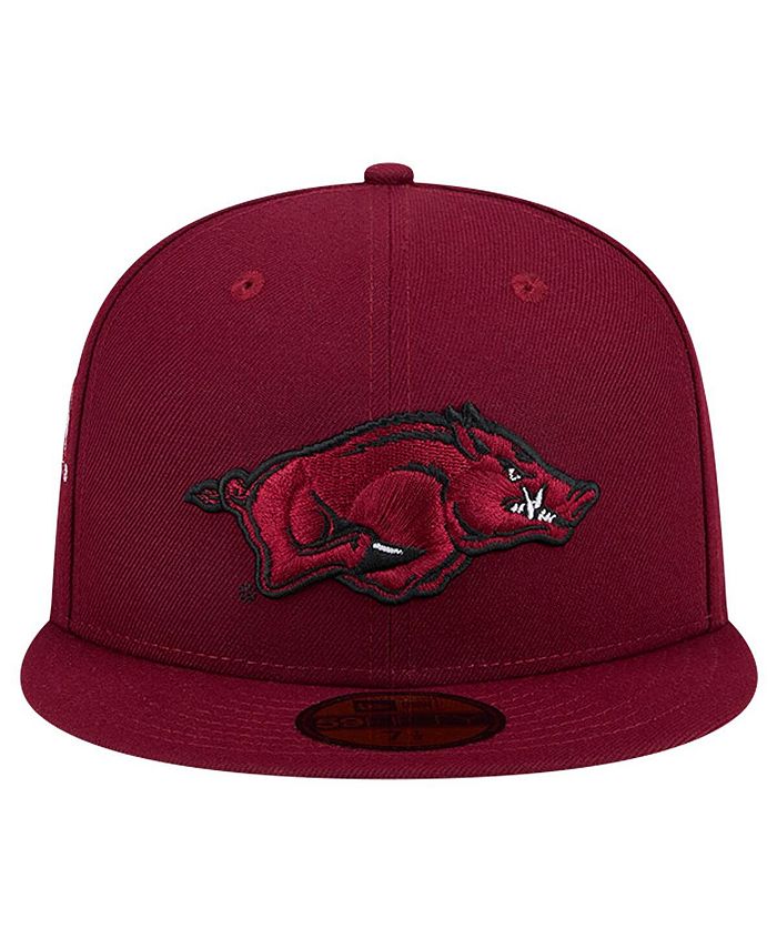 New Era Men's Cardinal Arkansas Razorbacks Throwback 59FIFTY Fitted Hat ...