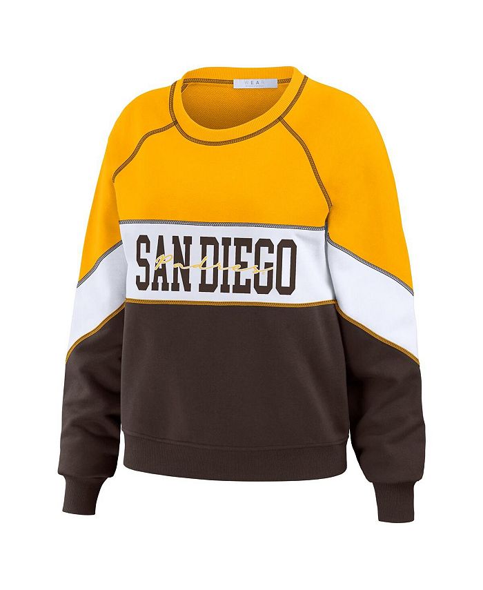 WEAR by Erin Andrews Women's Gold, Brown San Diego Padres Crewneck ...