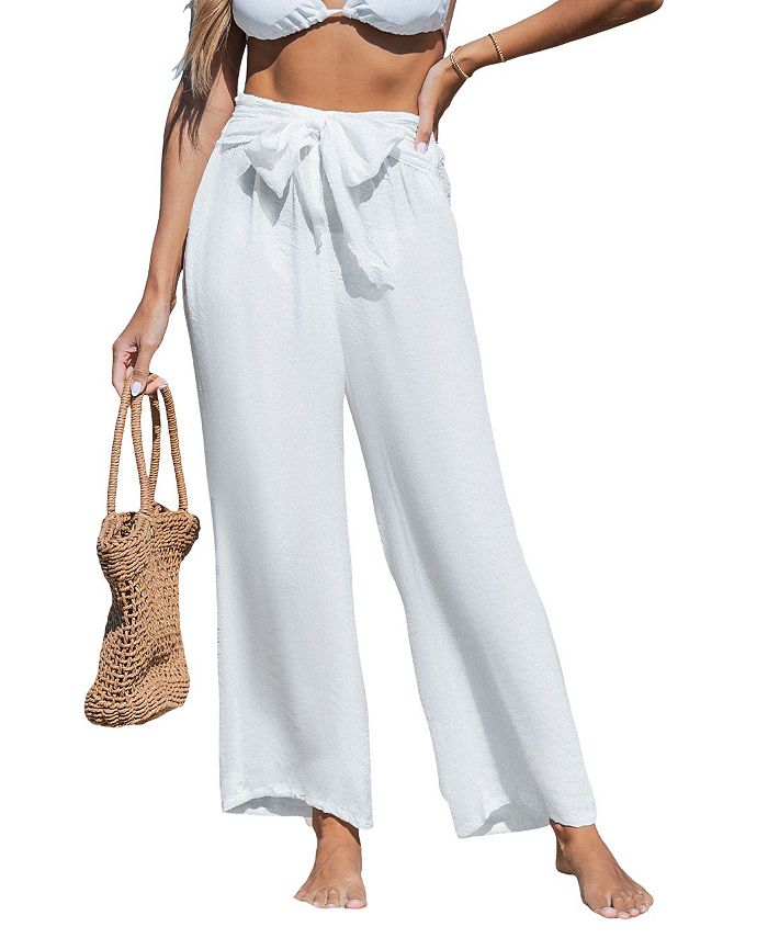 CUPSHE Women's White Straight Leg Cover-Up Pants - Macy's