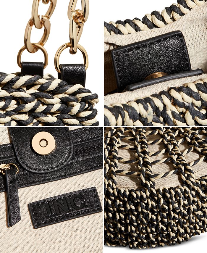 I.N.C. International Concepts Ivah Extra-Large Woven Straw Chain Tote ...