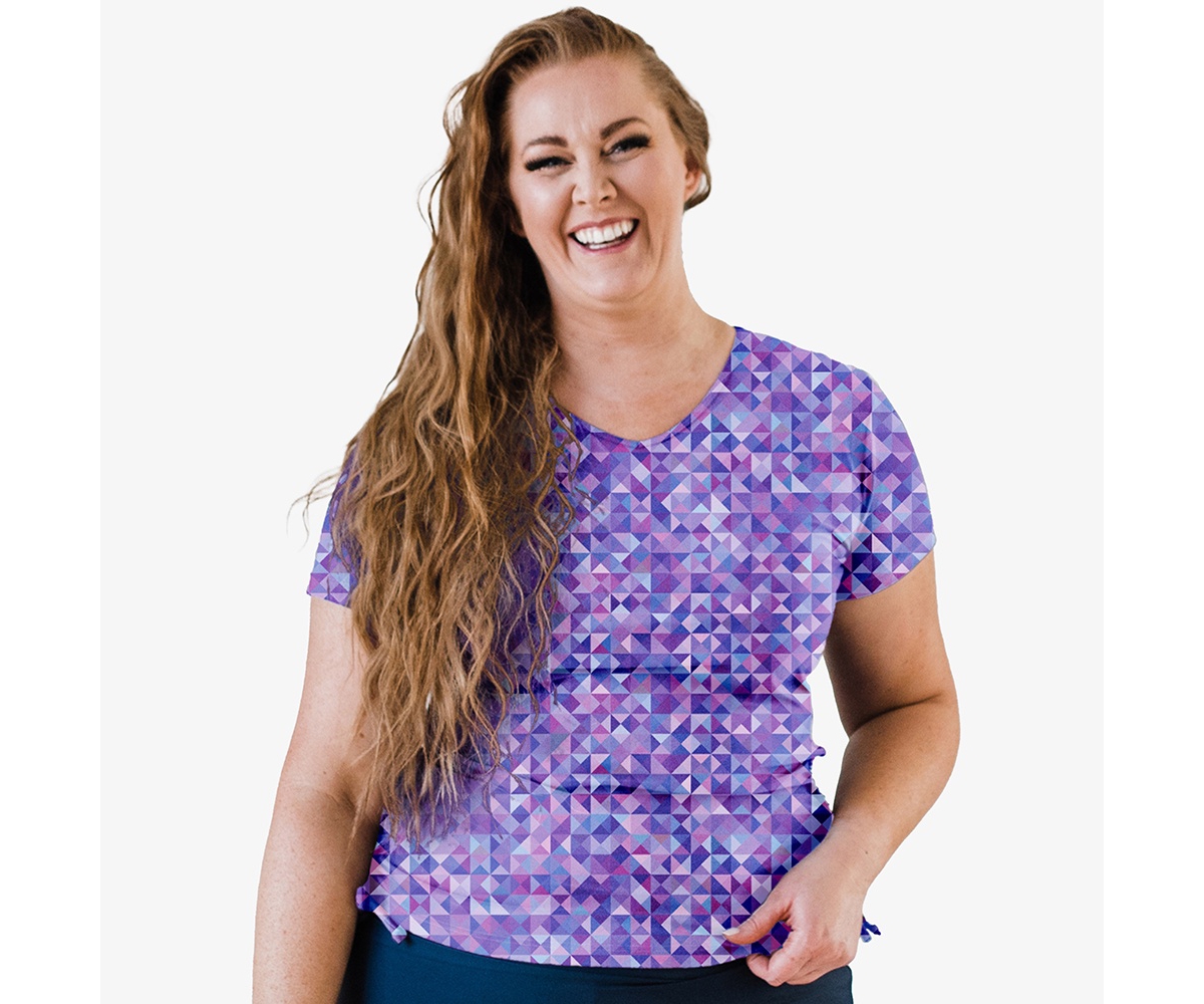 Click here for Calypsa Plus Size V-Neck Adele Swim Top - Royal re... prices