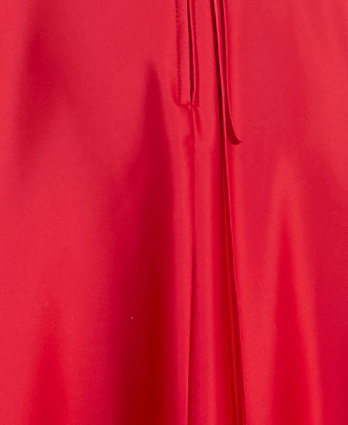 B Darlin Juniors' V-Neck Ruffled Lace-Up Gown - Macy's