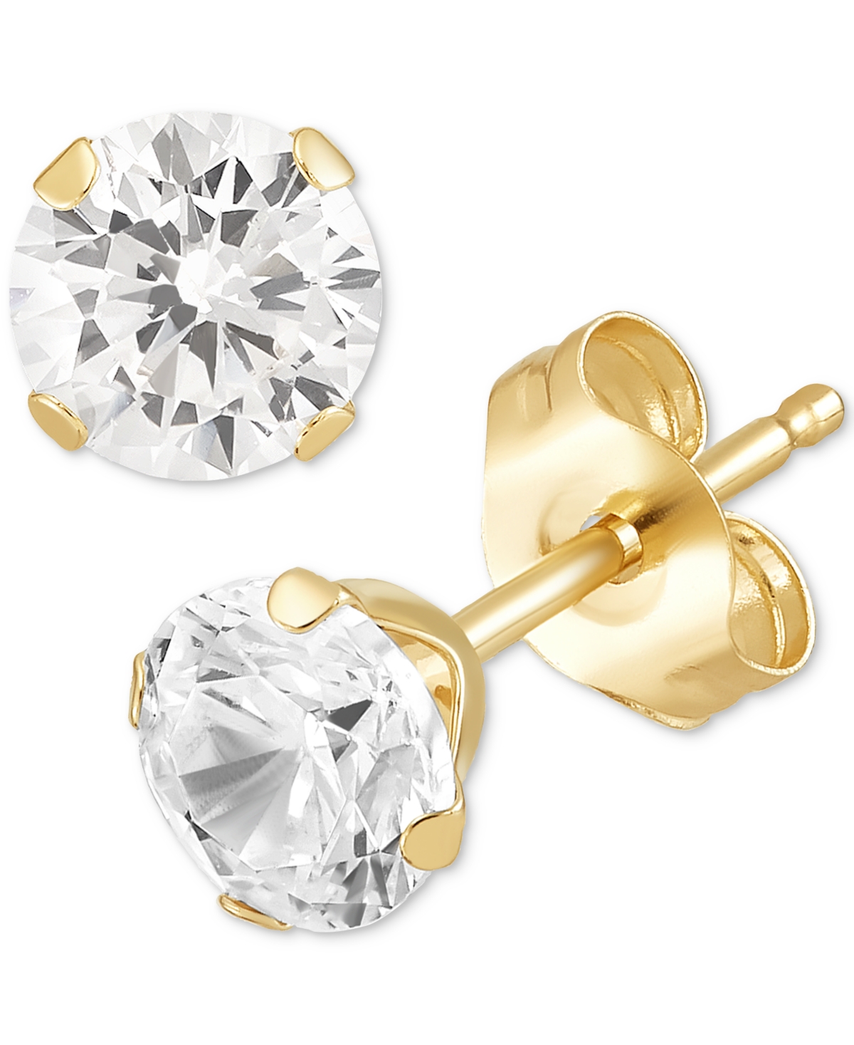 Click here for Cubic Zirconia Round Stud Earrings Set in 14k Whit... prices