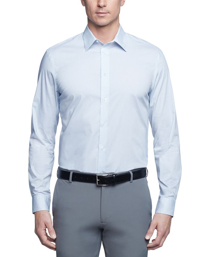 Calvin Klein Men's Steel+ Slim Fit Stretch Wrinkle Free Dress Shirt - Macy's