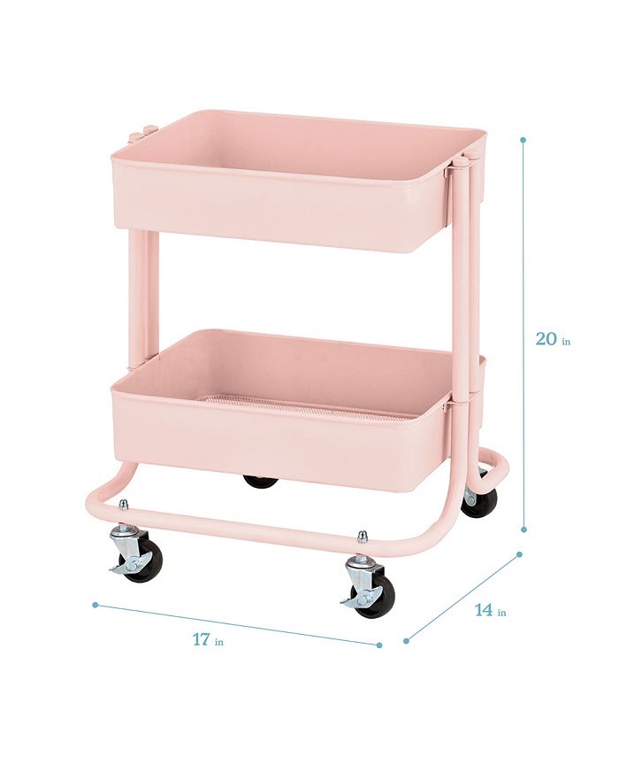 ECR4Kids 2-Tier Rolling Utility Cart, Pink - Macy's