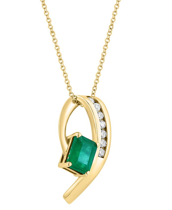 EFFY Collection EFFY® Emerald (1-3/8 ct. t.w.) & Diamond (1/5 ct. t.w ...