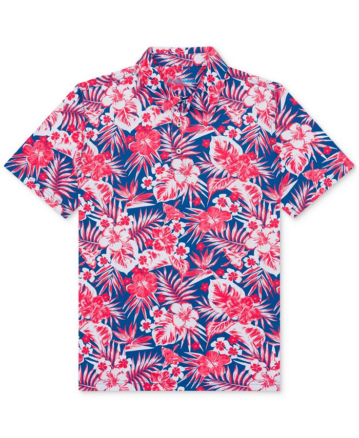 Chubbies Men's Slim Fit Red, White Flowers & Palm Short Sleeve ...