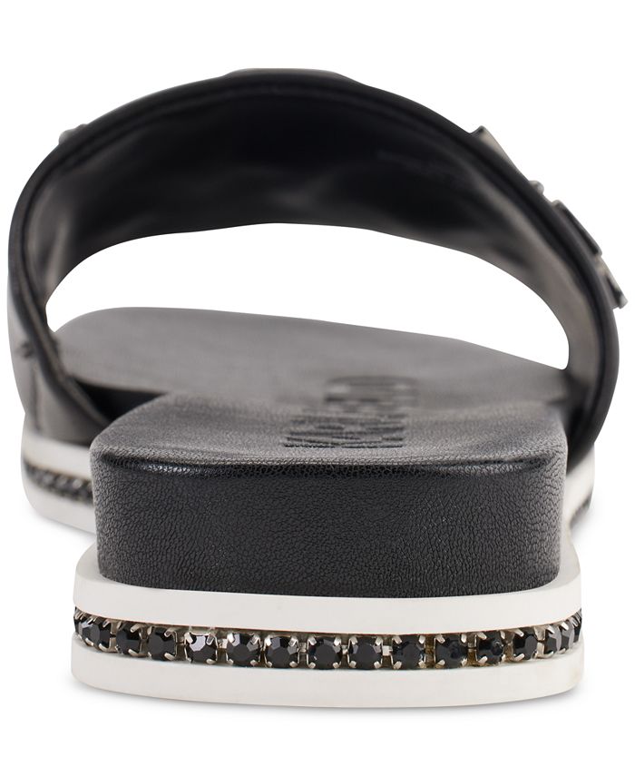 KARL LAGERFELD PARIS Women's Jeslyn Bon Voyage Embellished Slide ...