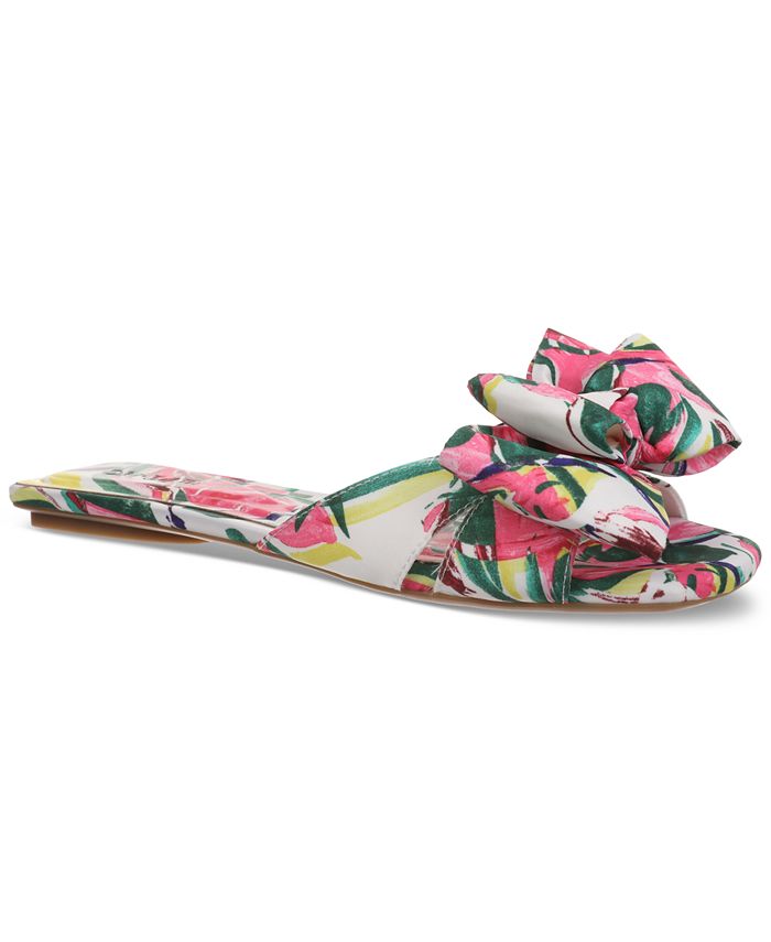On 34th Women's Jazminn Bow Slip-On Slide Flat Sandals, Created for ...