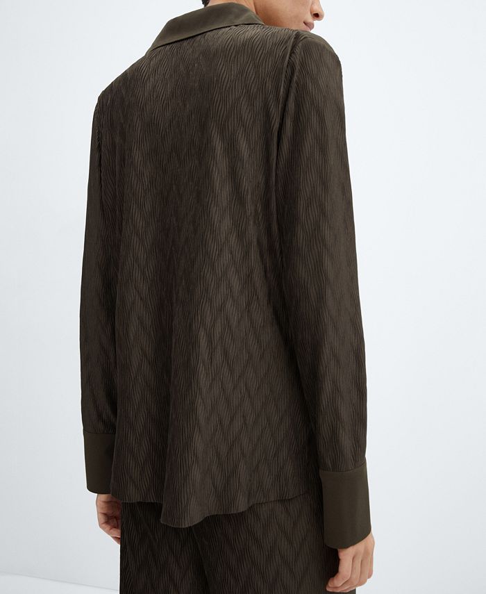MANGO Women's Buttons Detail Textured Shirt - Macy's