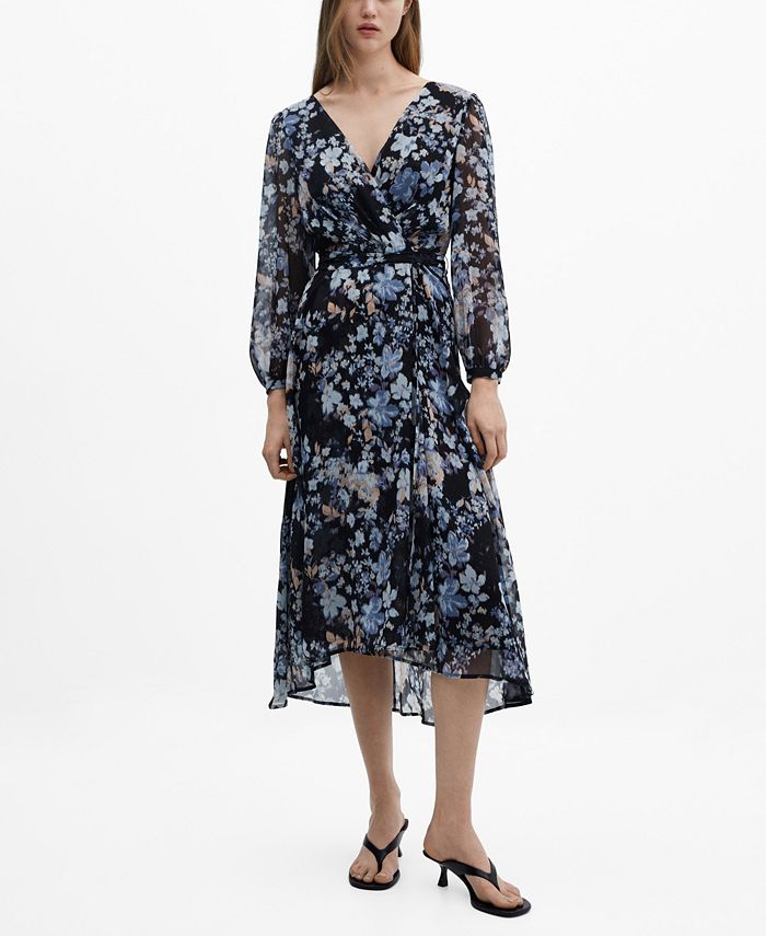 MANGO Women's Flowy Flower Printed Dress - Macy's