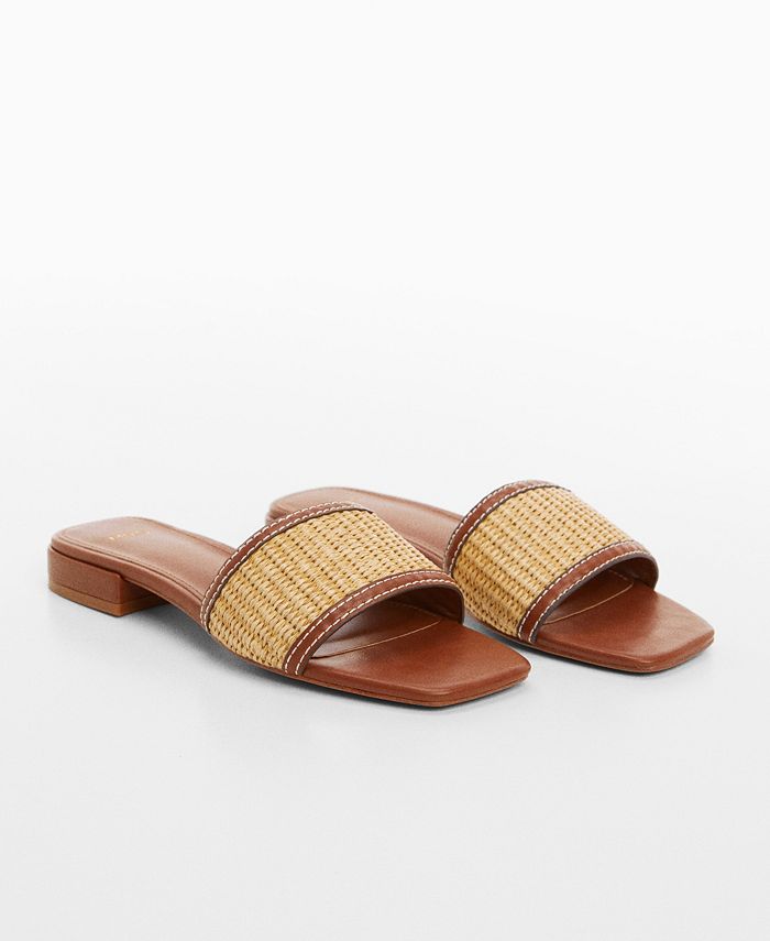 MANGO Women's Raffia Strap Sandals - Macy's