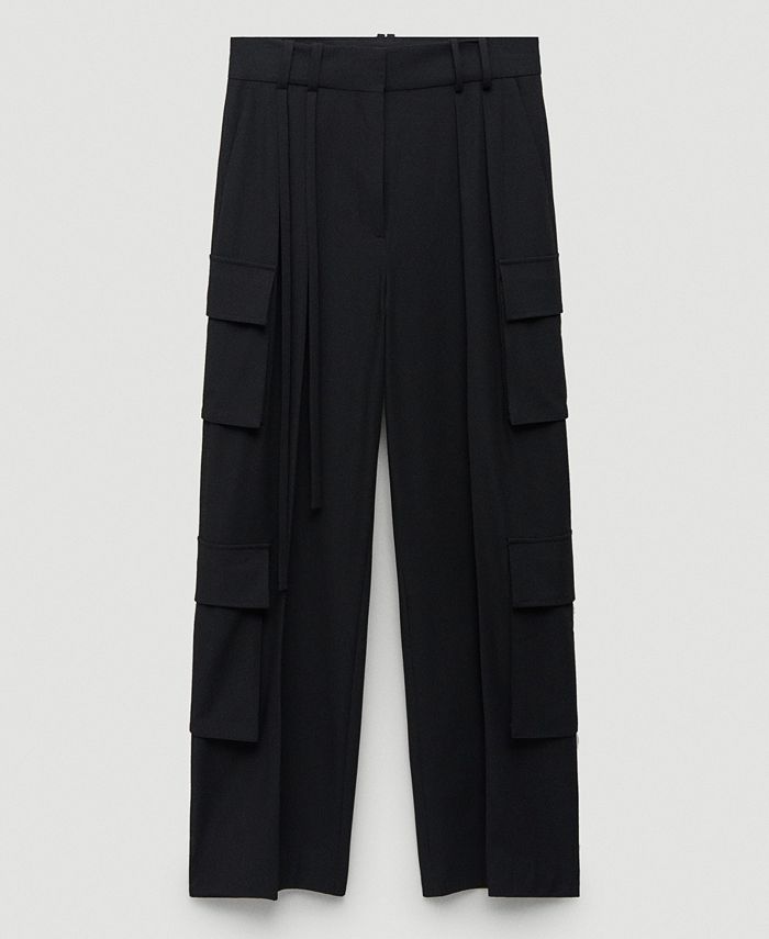 MANGO Women's Pleated Cargo Pants - Macy's
