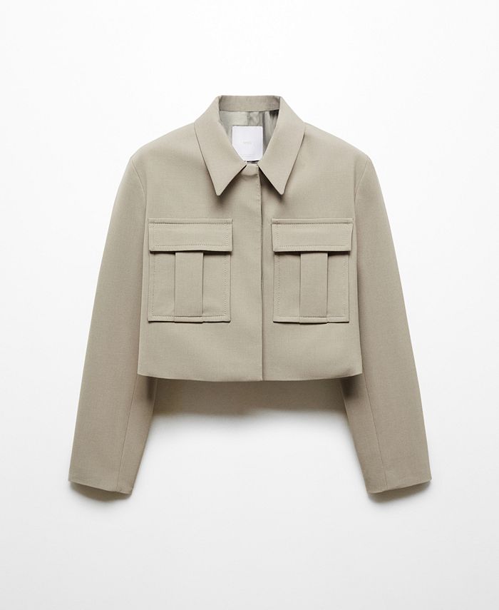 MANGO Women's Pockets Detail Cropped Jacket - Macy's