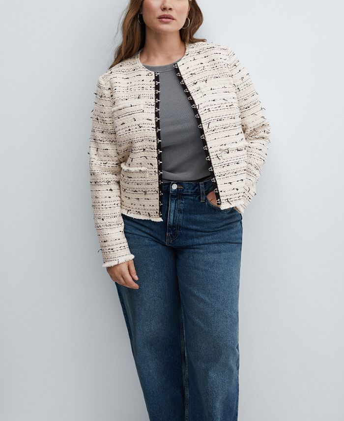 MANGO Women's Trim Tweed Jacket - Macy's