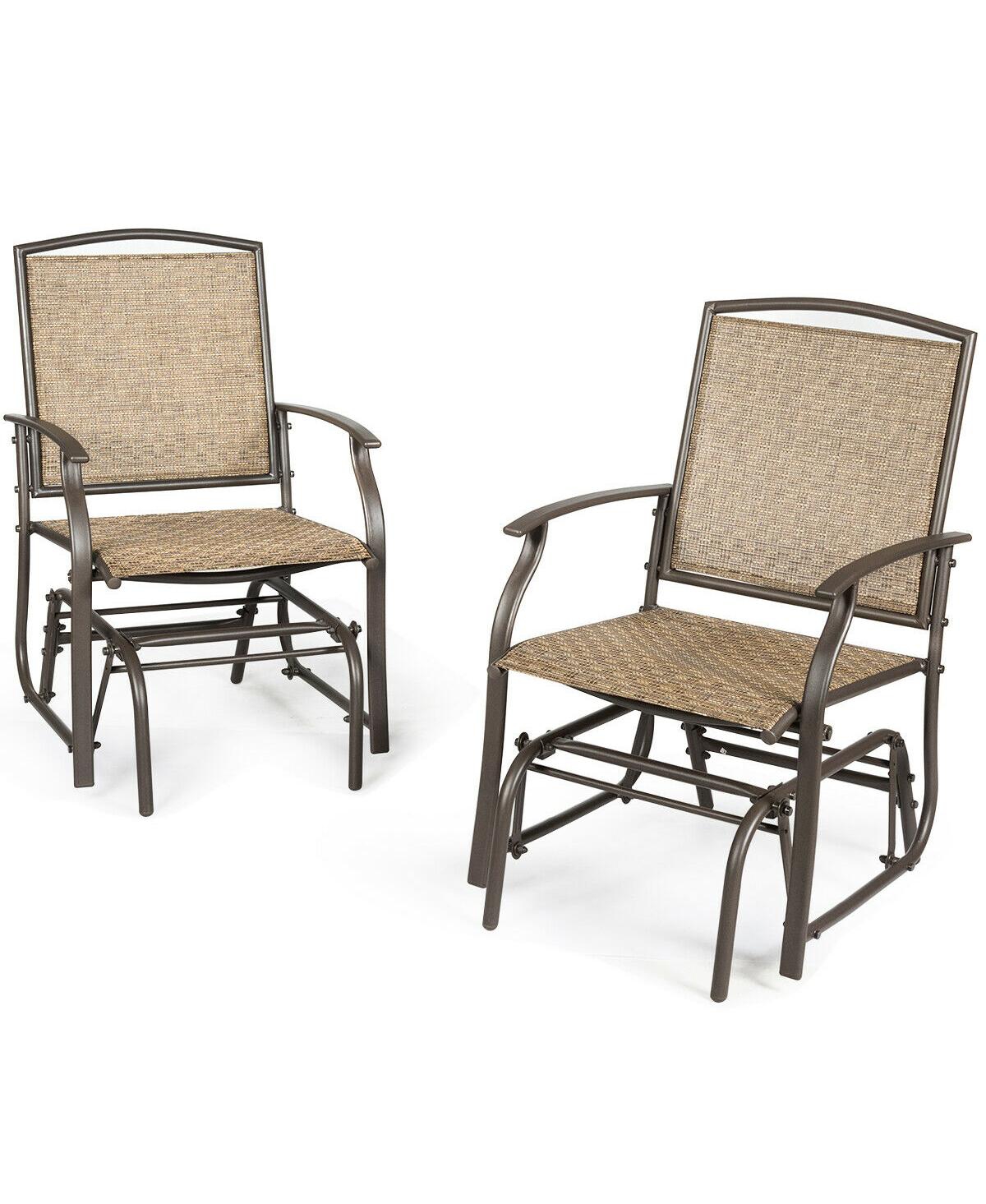 Click here for Sugift 2 Pieces Patio Swing Single Glider Chair Ro... prices