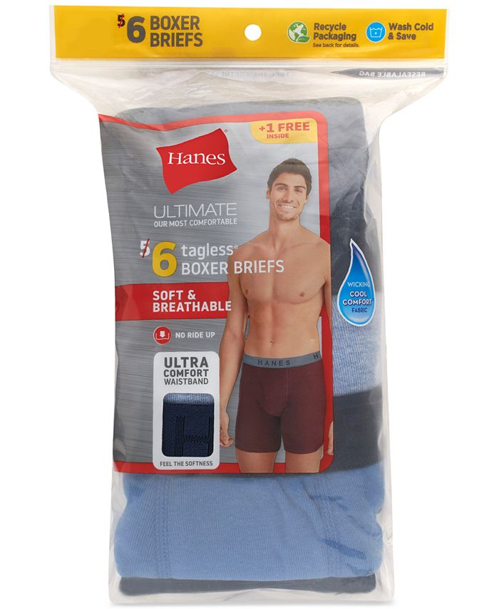 Hanes Ultimate® ComfortSoft Boxer Briefs, 5+1 Bonus Pack - Macy's