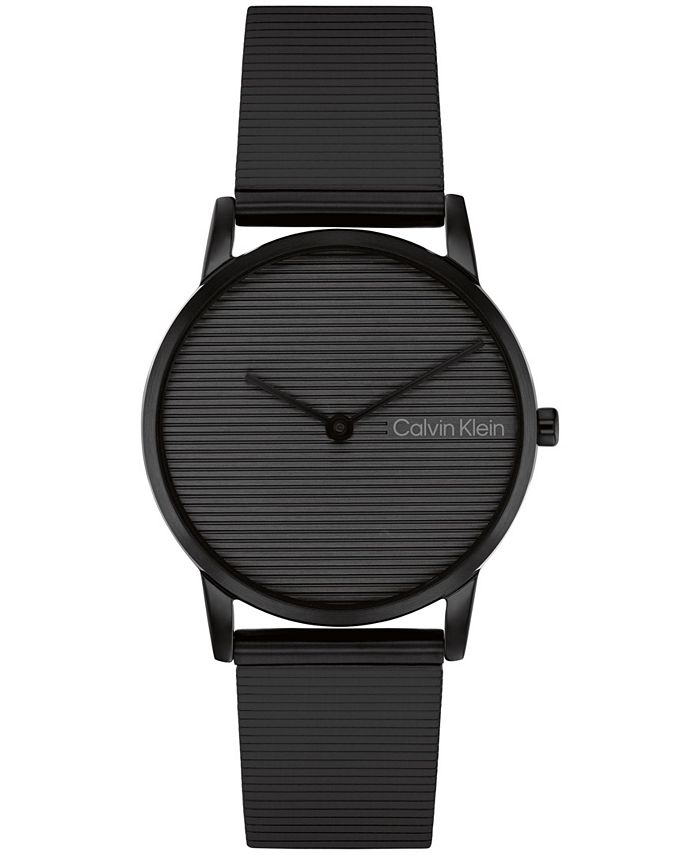 Calvin Klein Women's CK Feel Black Stainless Steel Mesh Watch 30mm - Macy's