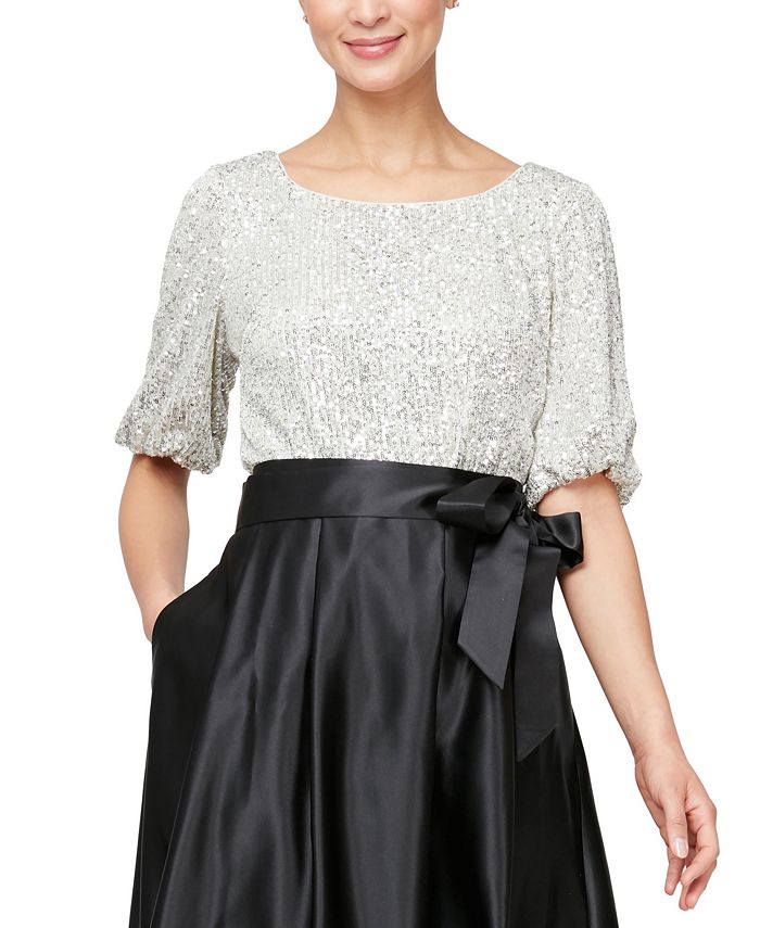 Alex Evenings Women's Sequined Puff-Sleeve Blouse - Macy's