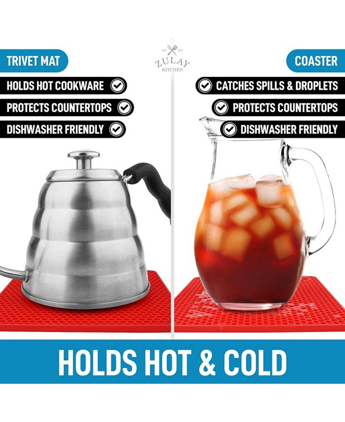 Zulay Kitchen 4 Pack Non-Slip Silicone Trivet Mat Set - Macy's