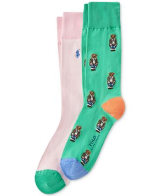 Polo Ralph Lauren Men's 2-Pk. American In Paris Mini Bear Slack Socks ...