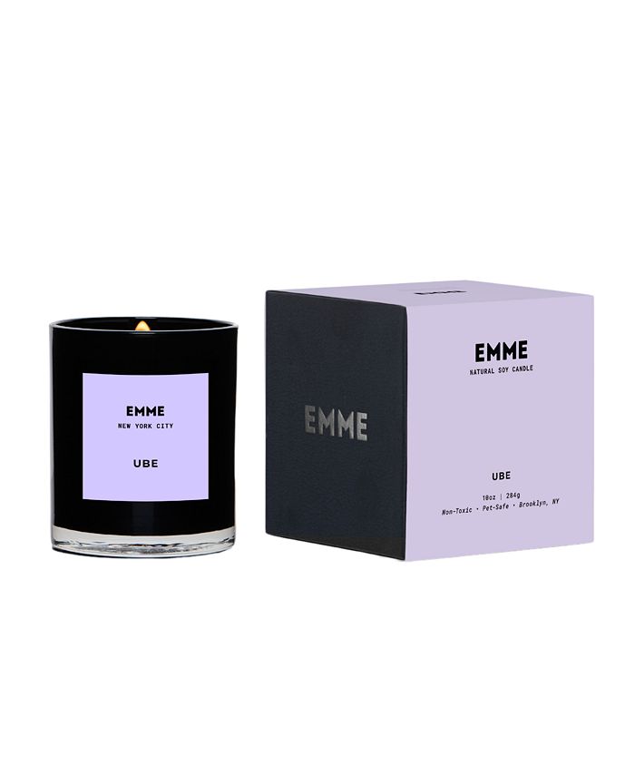 EMME nyc Natural Soy Ube Scented Candle Jar, 10 oz - Macy's