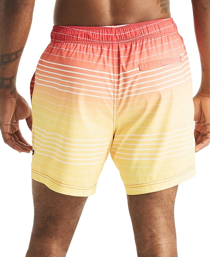 Nautica Men's Ombre Stripe Full Elastic 6" Swim Trunks - Macy's