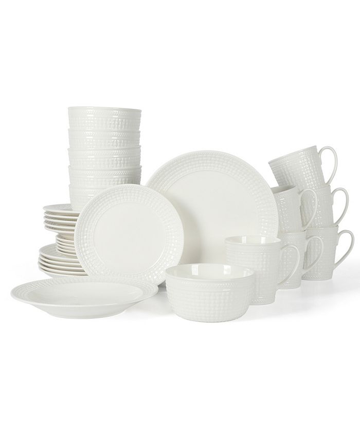 Martha Stewart Basket Weave 30 Piece Dinnerware Set, Service for 6 - Macy's