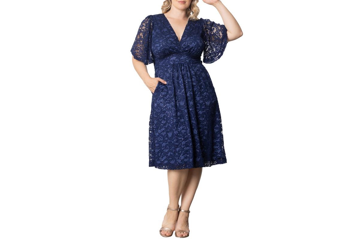 Click here for Kiyonna Plus Size Starry Sequin Lace Cocktail Dres... prices