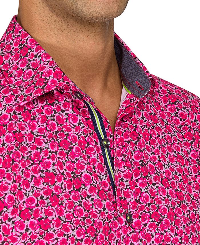 Society Of Threads Mens Regular Fit Non Iron Performance Stretch Rose