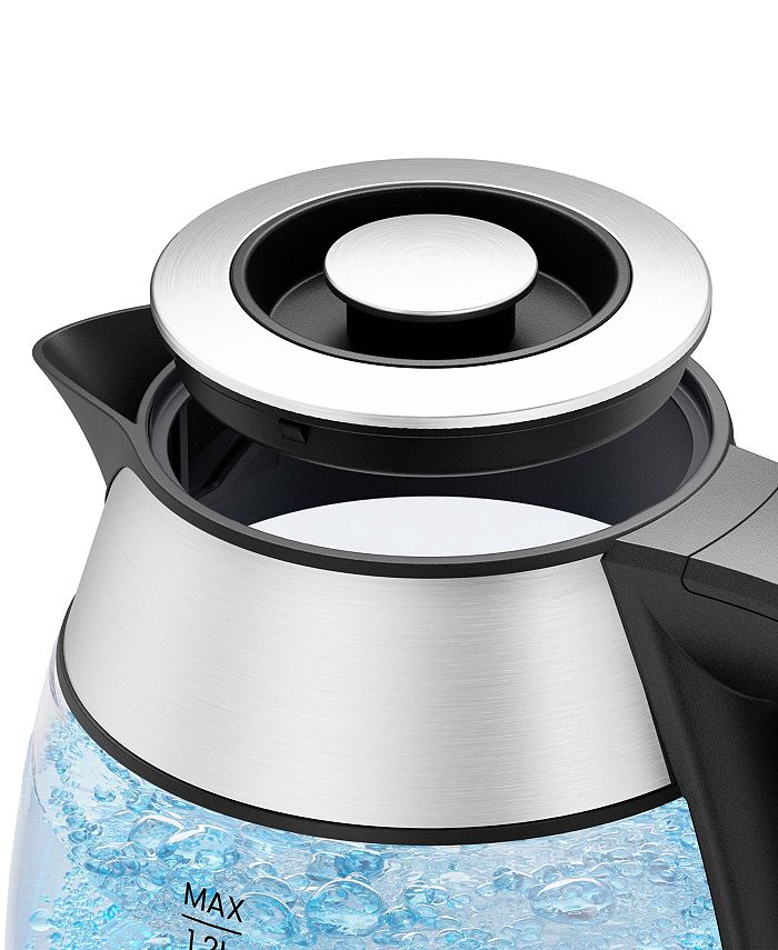 Chefman 1.2L Rapid-Boil Glass Kettle with Tea Infuser & Removable Lid ...