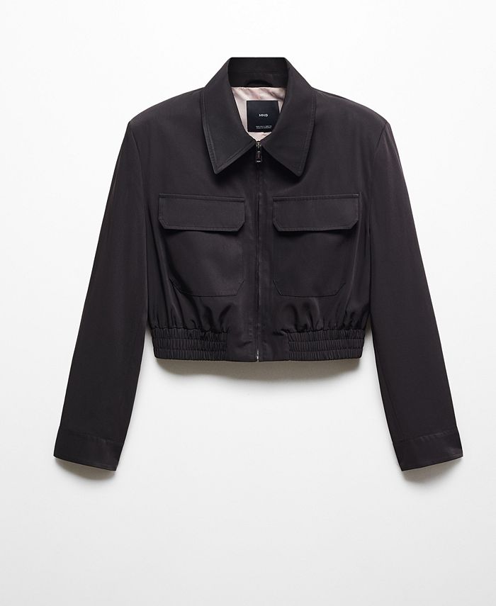 MANGO Women's Pockets Detail Cropped Jacket - Macy's