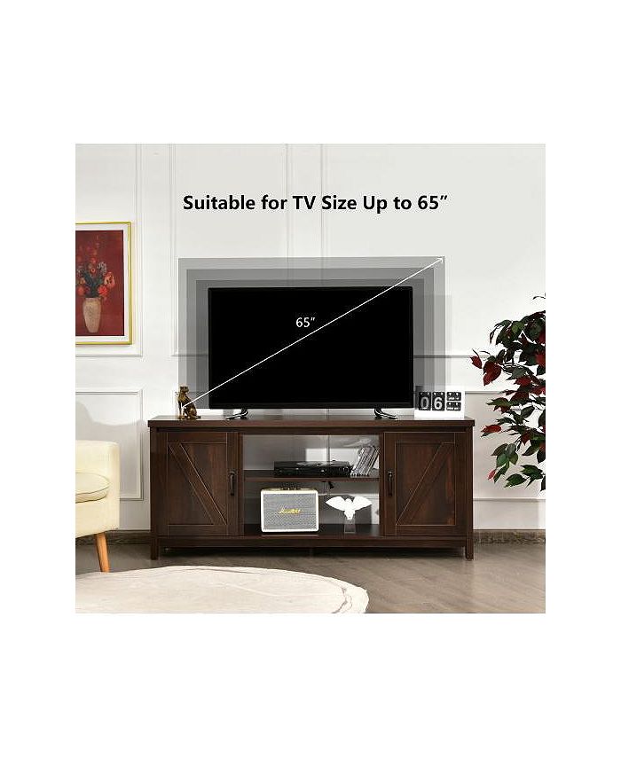 Slickblue 59 Inches TV Stand Media Console Center with Storage Cabinet ...