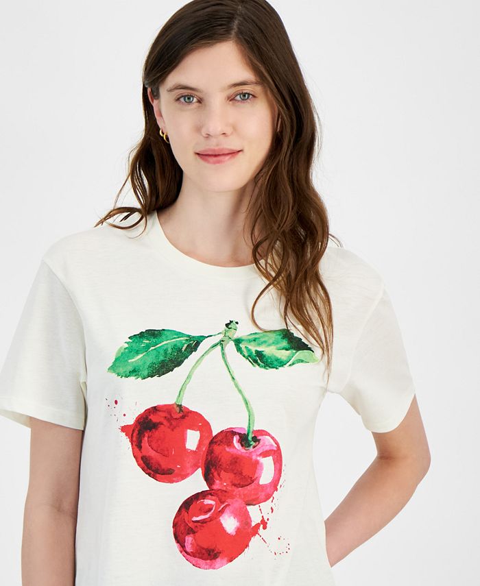 Rebellious One Juniors' Cherries Graphic-Print Tee - Macy's