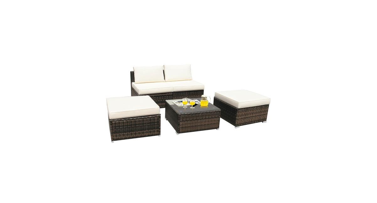 Click here for Slickblue 4 Pieces Patio Rattan Furniture Set with... prices
