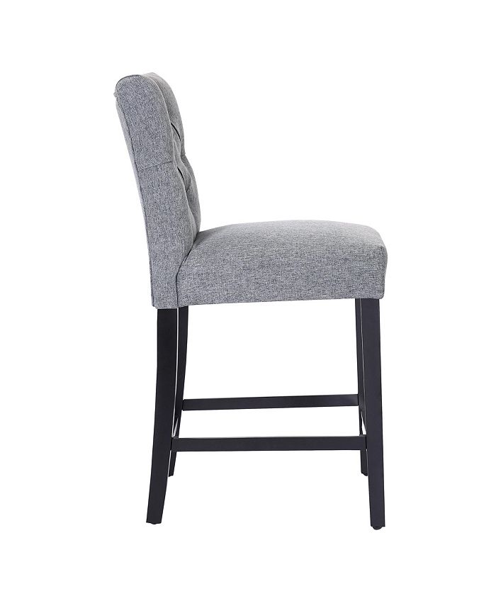 WestinTrends Linen Fabric Tufted Counter Stool (Set of 2) - Macy's