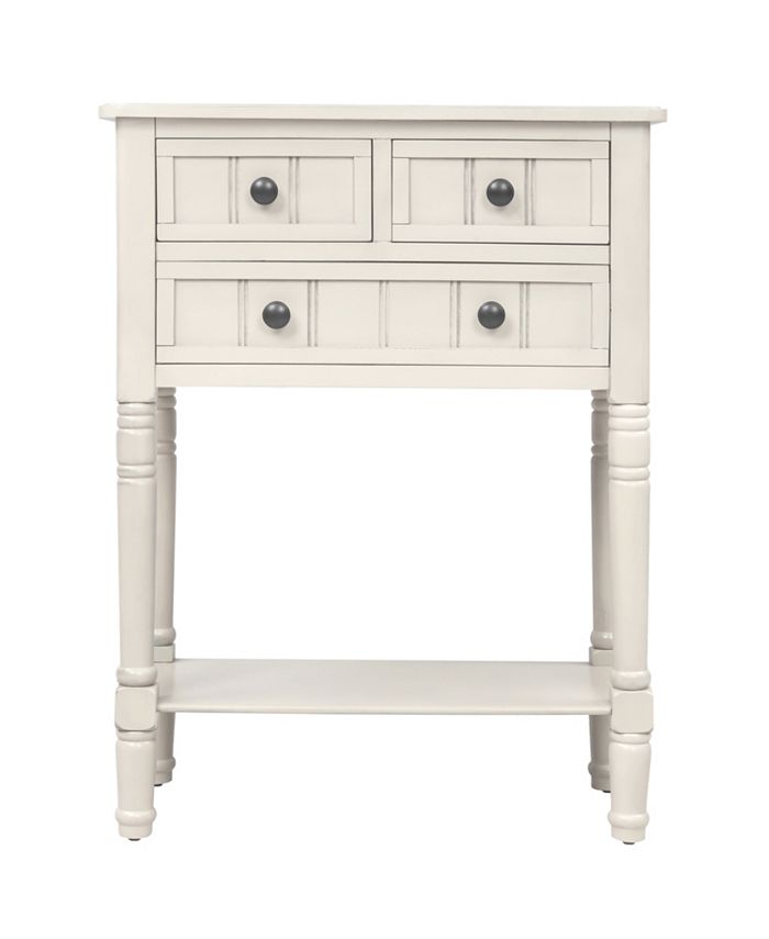 Simplie Fun Narrow Console Table, Slim Sofa Table With Three Storage ...