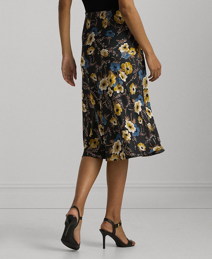 Lauren Ralph Lauren Women's Floral Charmeuse Midi Skirt - Macy's