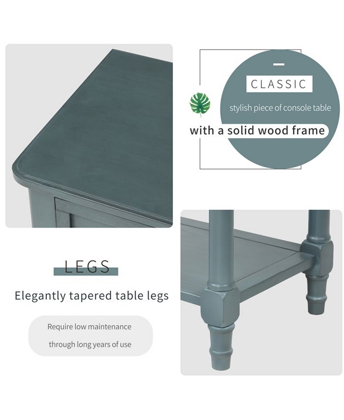 Simplie Fun Narrow Console Table, Slim Sofa Table With Three Storage ...