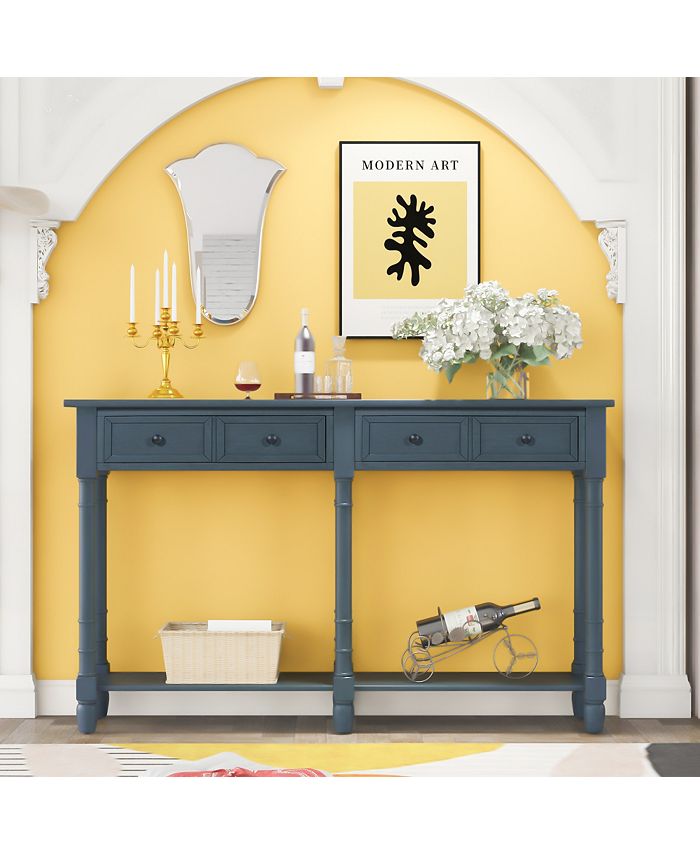 Simplie Fun Console Table Sofa Table Easy Assembly With Two Storage ...