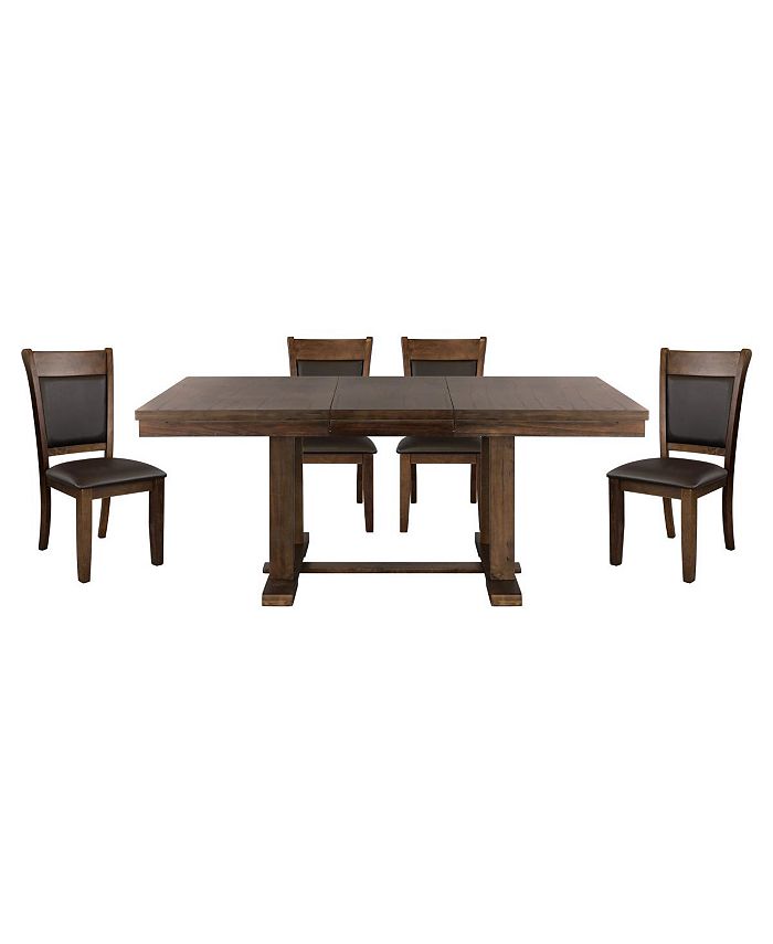 Simplie Fun Classic Light Rustic Brown Finish Wooden 1pc Dining Table w ...