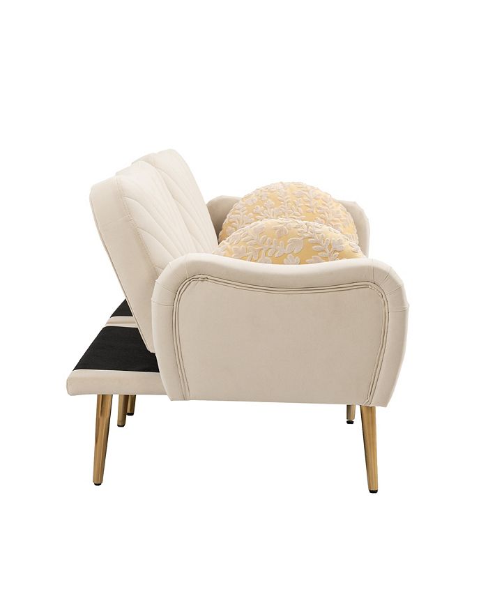 Simplie Fun Couches For Living Room 65 Inch, Mid Century Modern Velvet ...