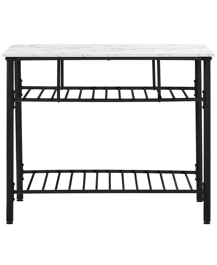 Simplie Fun Rustic Farmhouse Counter Height Dining Kitchen Island Prep ...