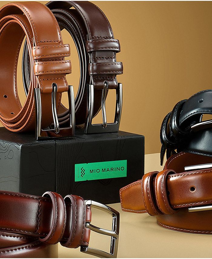 Mio Marino Men's Single Prong Buckle Leather Belt - Macy's