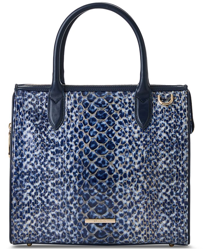 Brahmin Caroline Navy Meadowport Small Leather Satchel - Macy's