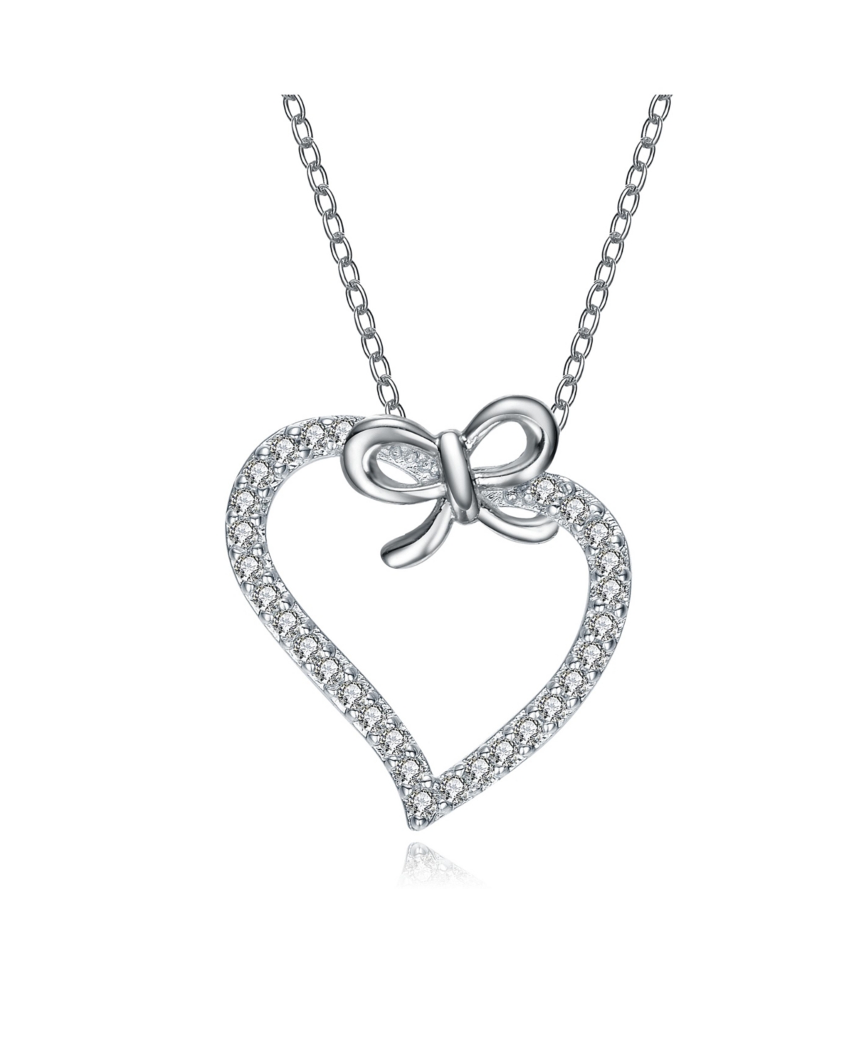 Click here for Sterling Silver Cubic Zirconia Heart and Bowtie Ne... prices
