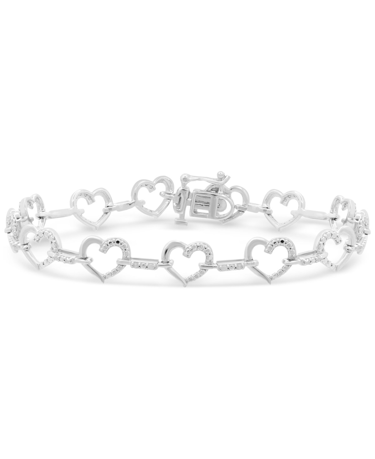 Click here for Diamond Heart Link Bracelet (1/6 ct. t.w.) in Ster... prices