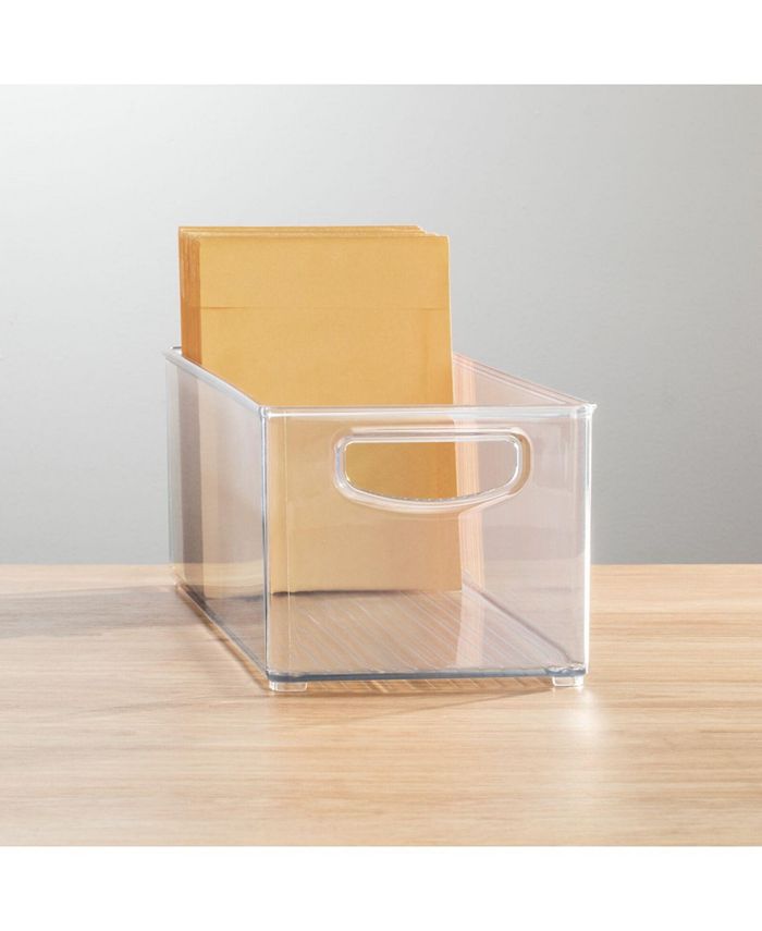 mDesign Small Plastic Office Storage Container Bin with Handles - 16 x ...