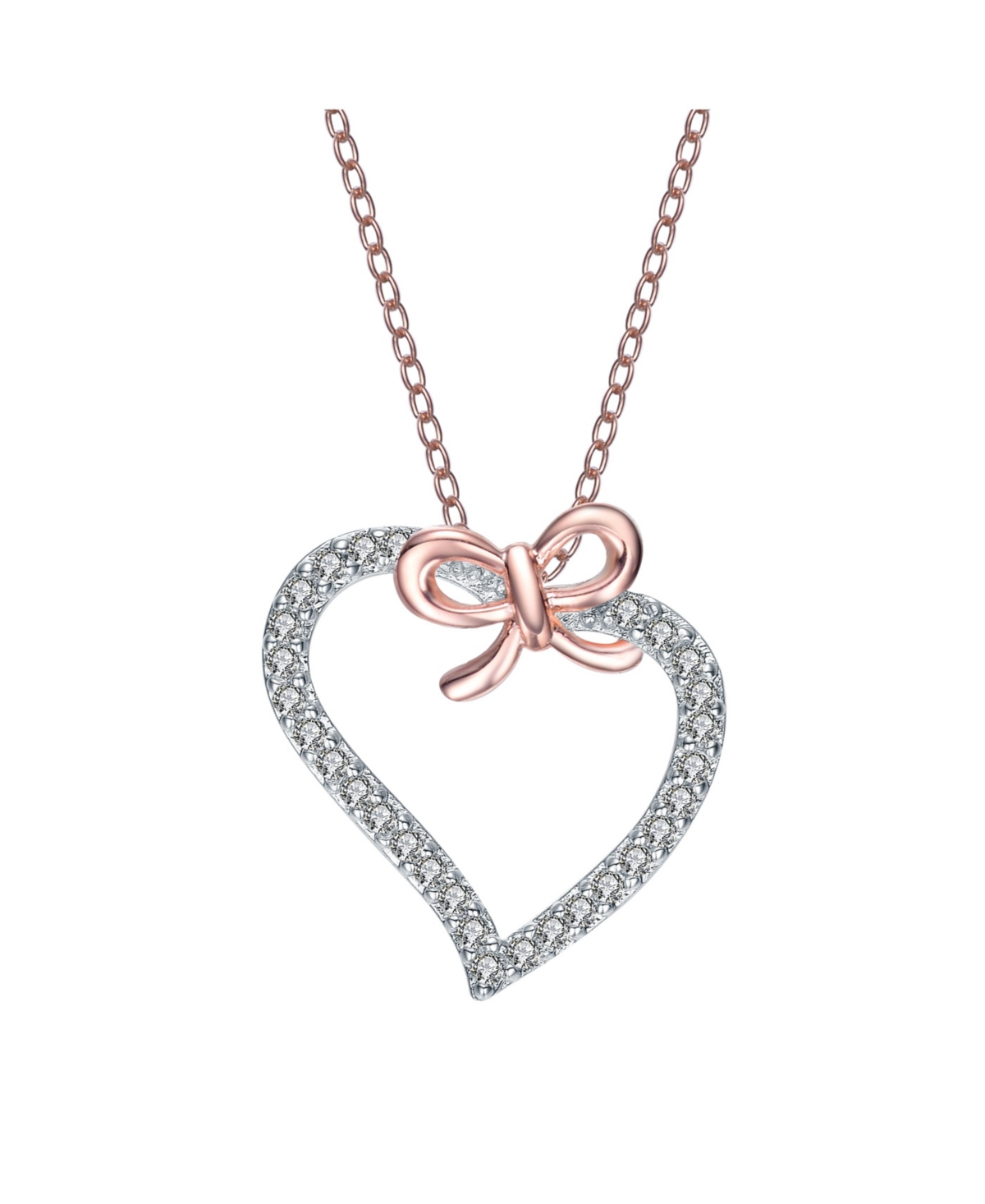 Click here for Sterling Silver Cubic Zirconia Heart and Bowtie Ne... prices