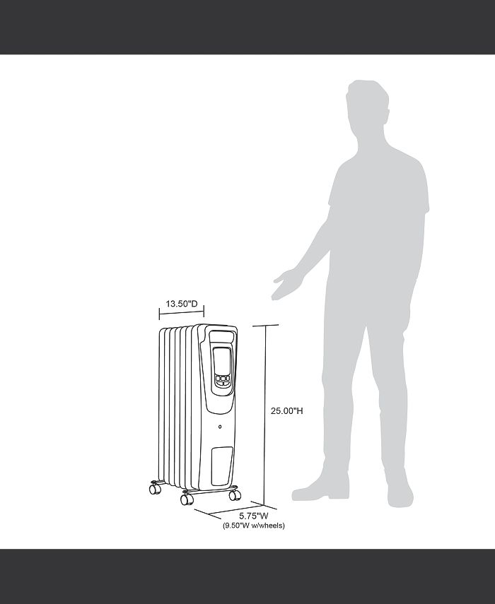 Newair Portable Oil Filled Radiator Space Heater, 150 sq. ft. with ...